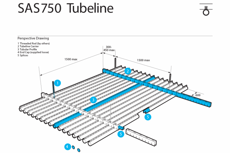 SAS 750 Tubeline | Linear Metal Ceilings | SAS International
