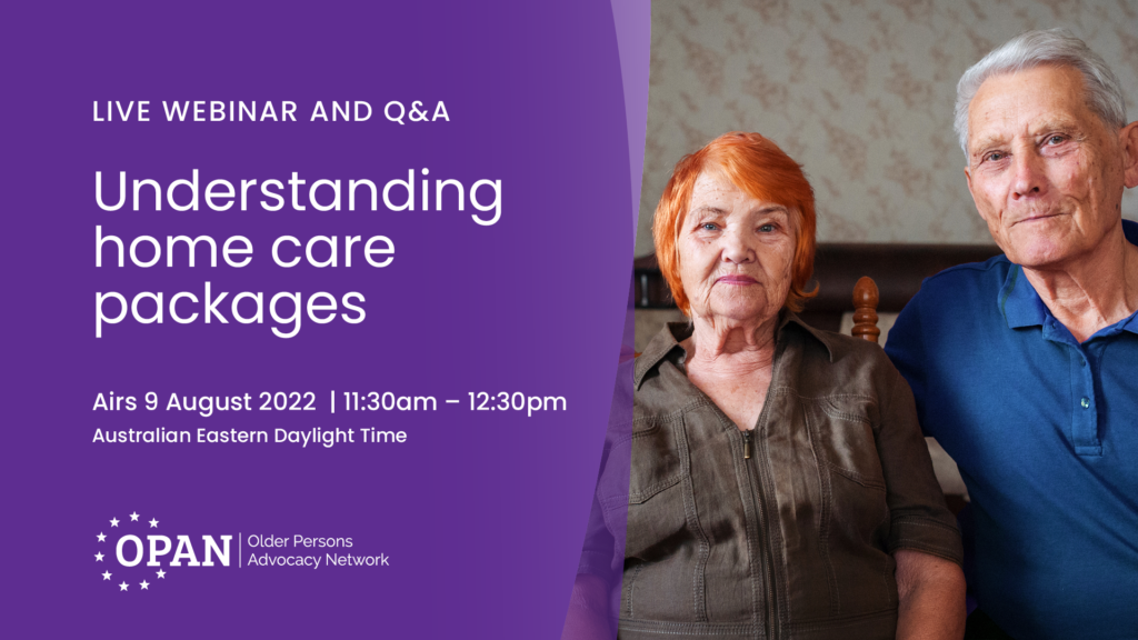 Understanding home care packages - OPAN