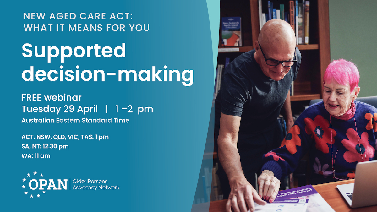 Webinar - Supported decision-making - OPAN