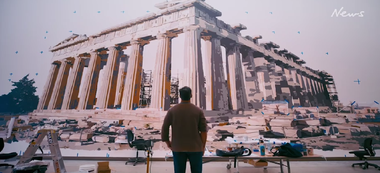 Michael Zavros creates hyper-realistic Parthenon mural for Queensland ...