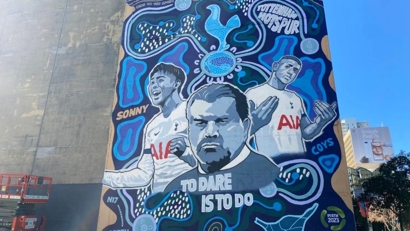 Ange Postecoglou features on Perth mural as Tottenham prepare to face ...