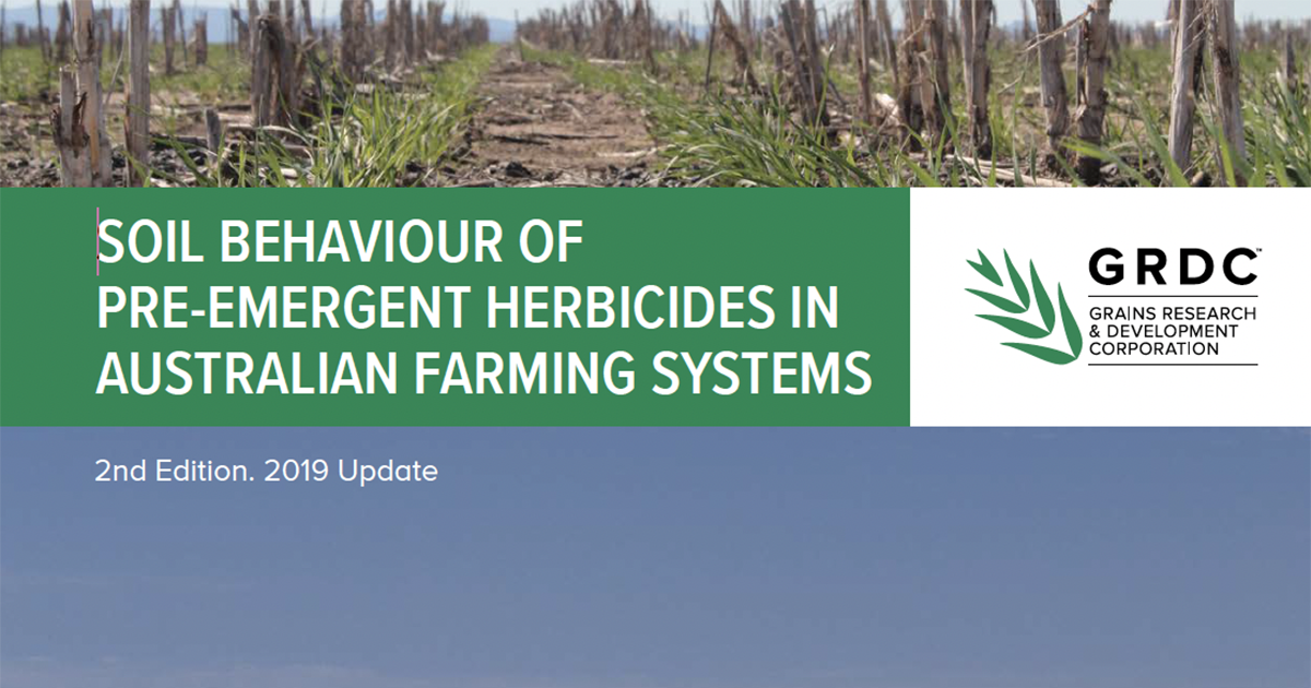 Soil behaviour of pre-emergent herbicides in Australian farming systems ... Soil behaviour of pre-emergent herbicides in Australian farming systems ...