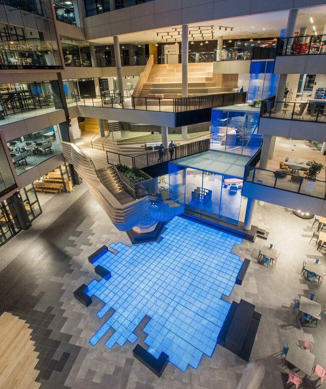 Microsoft's Futuristic Atrium Waterfall - The Next Archives - Idea ...