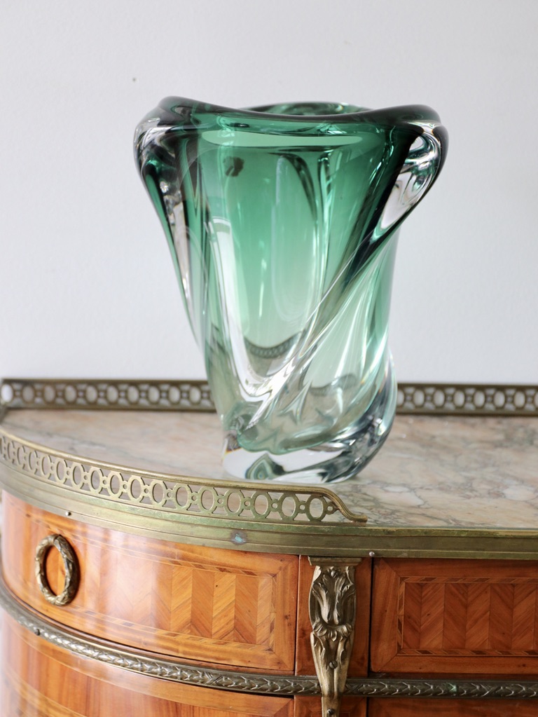 Val St Lambert handblown crystal “Wave” vase – European Antiques