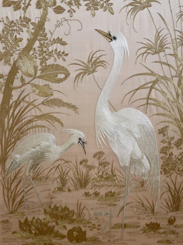 Antique Chinese embroidered silk screen – European Antiques