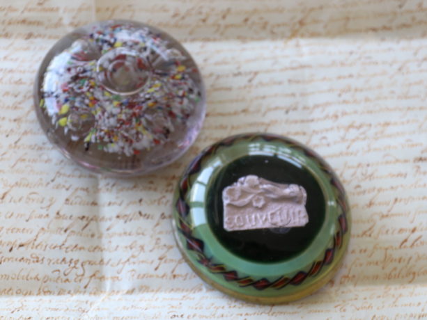 Pair of rare antique glass paperweights – European Antiques