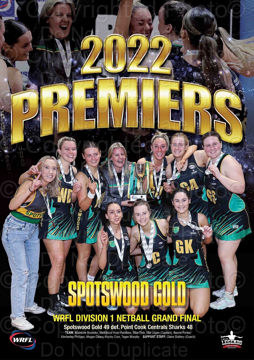 2022 WRFL Senior Premiership Posters - Premiers - Local Legends Team ...