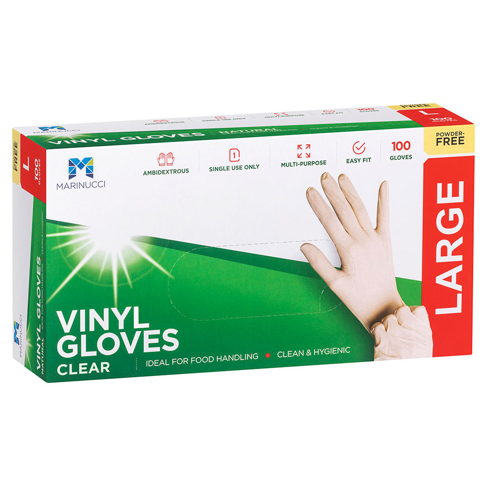 Product: Large Clear Powder Free Vinyl Glove