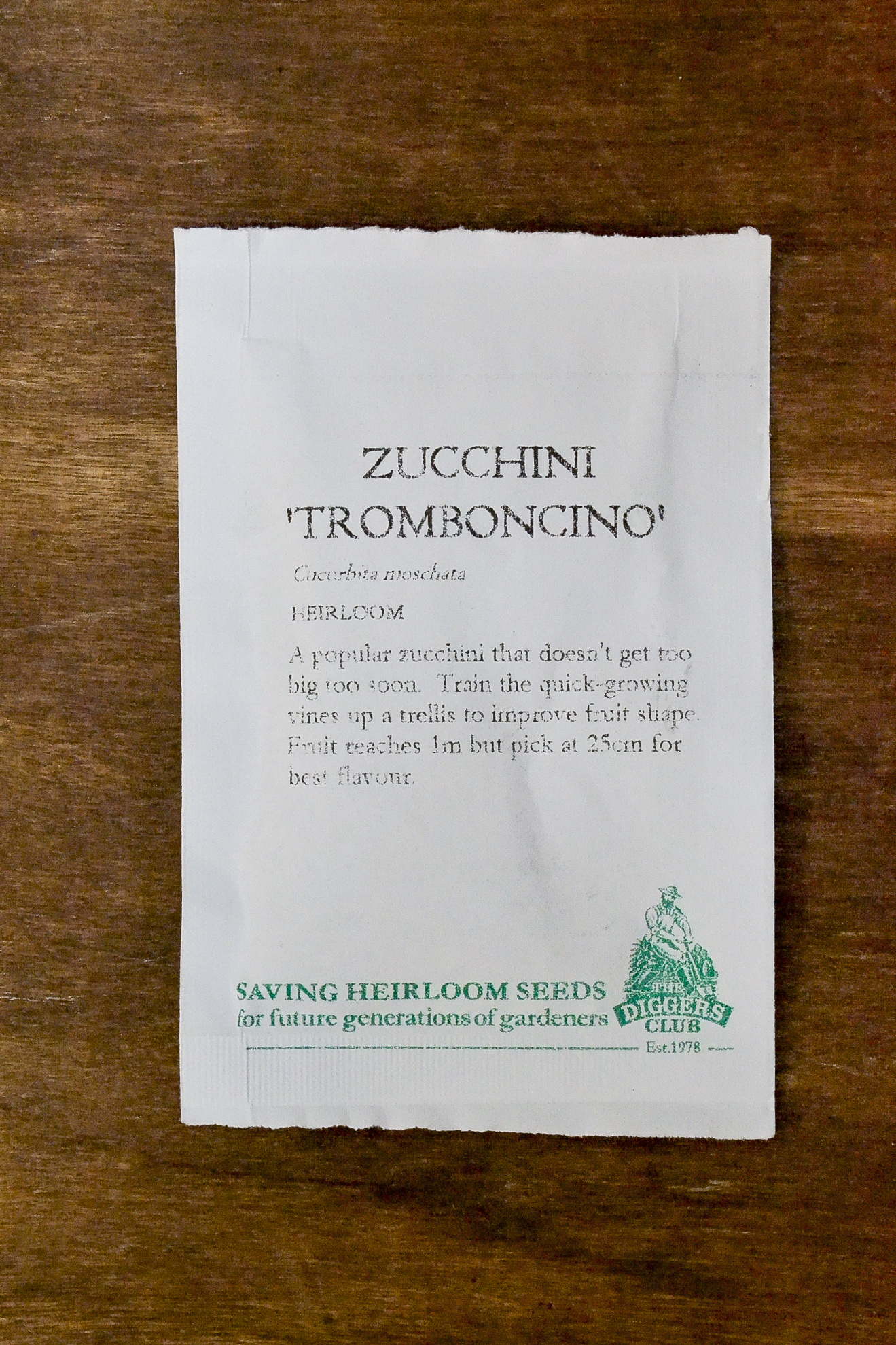 Zucchini - Tromboncino - Diggers Seeds - Guildford Garden Centre