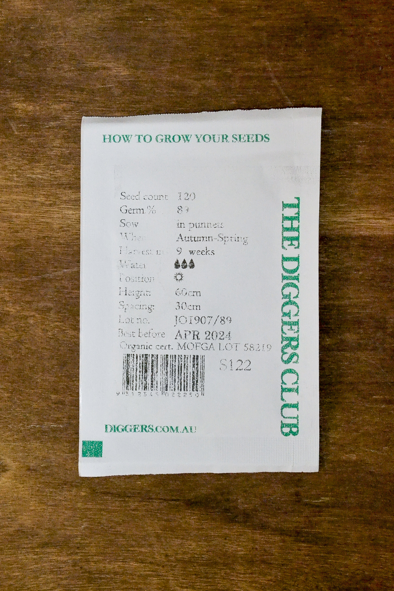 Kale - Red Russian - Diggers Seeds - Guildford Garden Centre