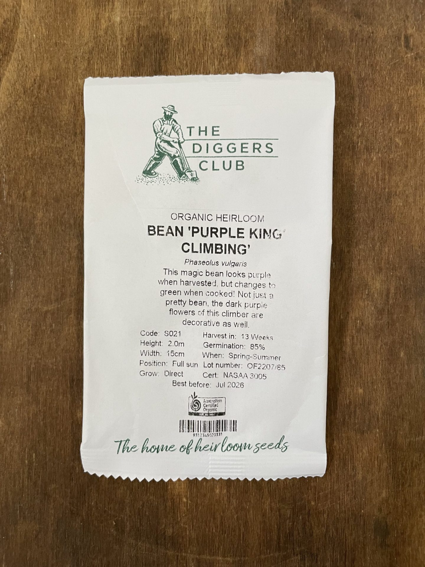 Bean - Purple King Climbing - Diggers Seeds - Guildford Garden Centre