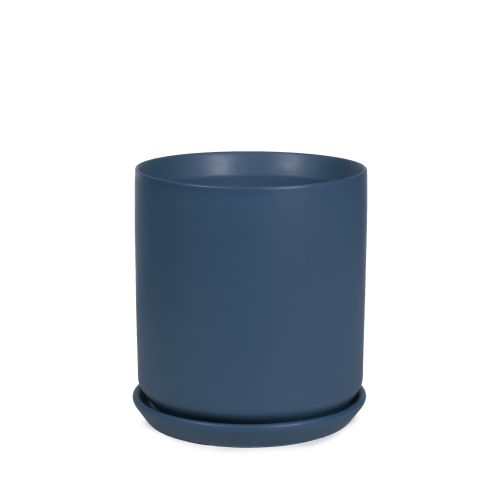 Pot - Cylinder Shape Dark Blue - Ceramic - Guildford Garden Centre