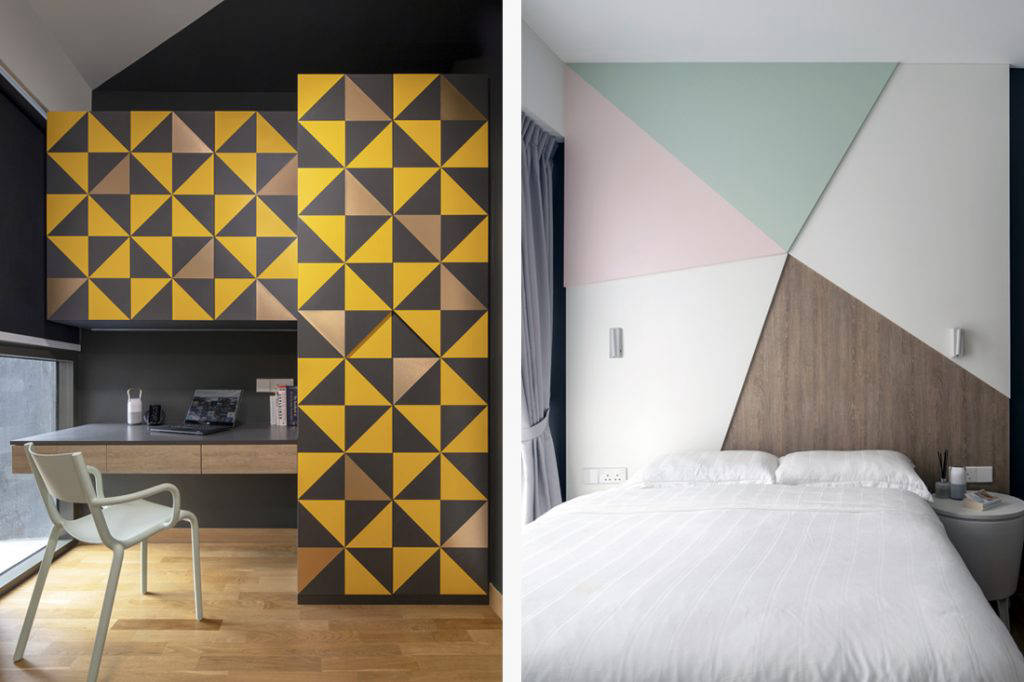 Geometric shapes give this 904 sqft condo a visual upsize | Lookbox Living