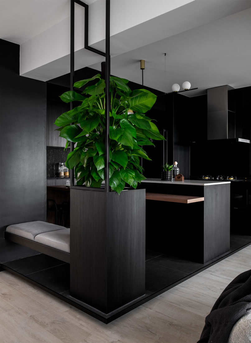 Kitchen and dining on a floating island | Lookbox Living