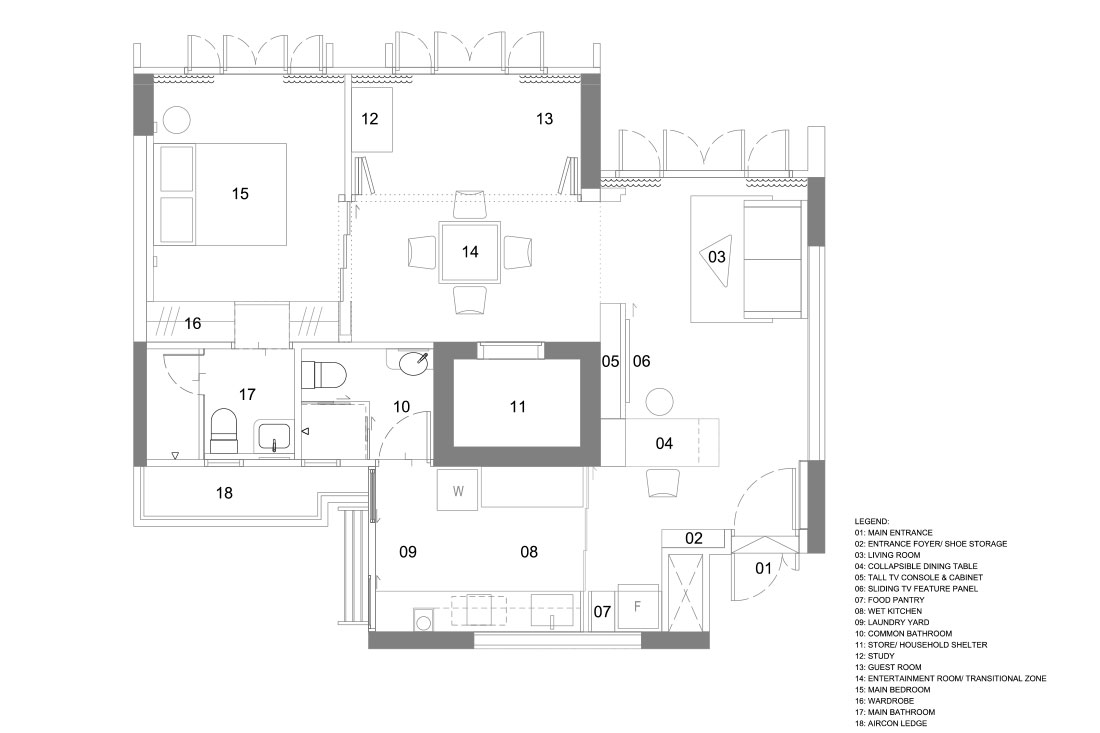 Three-room flat transformations for solo life | Lookbox Living