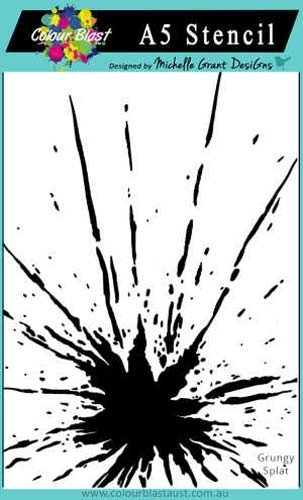 Colour Blast - Grungy Splat Stencil A5 (Medium)