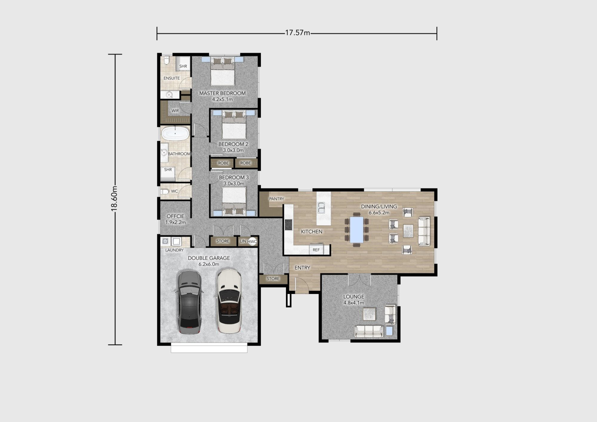 Totara House Plan: 3 bedrooms - 210 sqm - Platinum Homes
