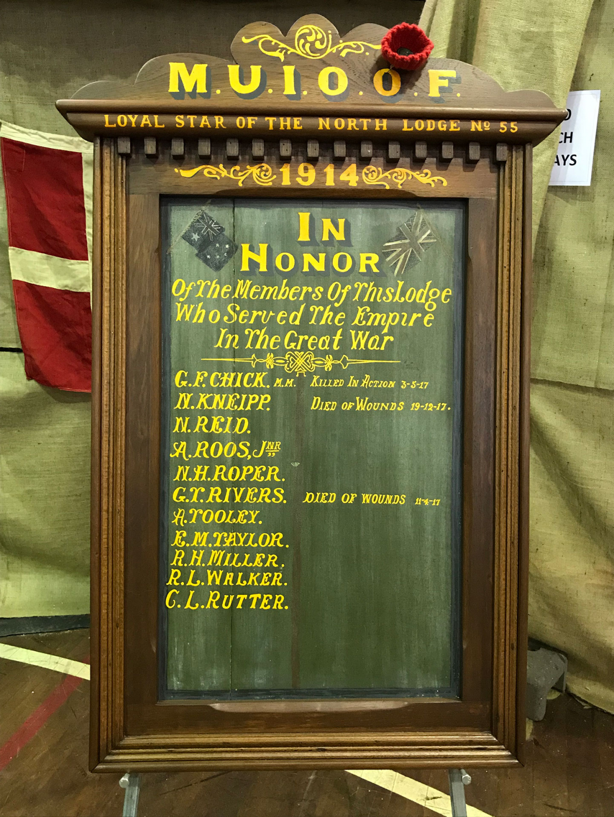 Tenterfield M.U.I.O.O.F. Loyal Star of the North Lodge Great War Honor ...
