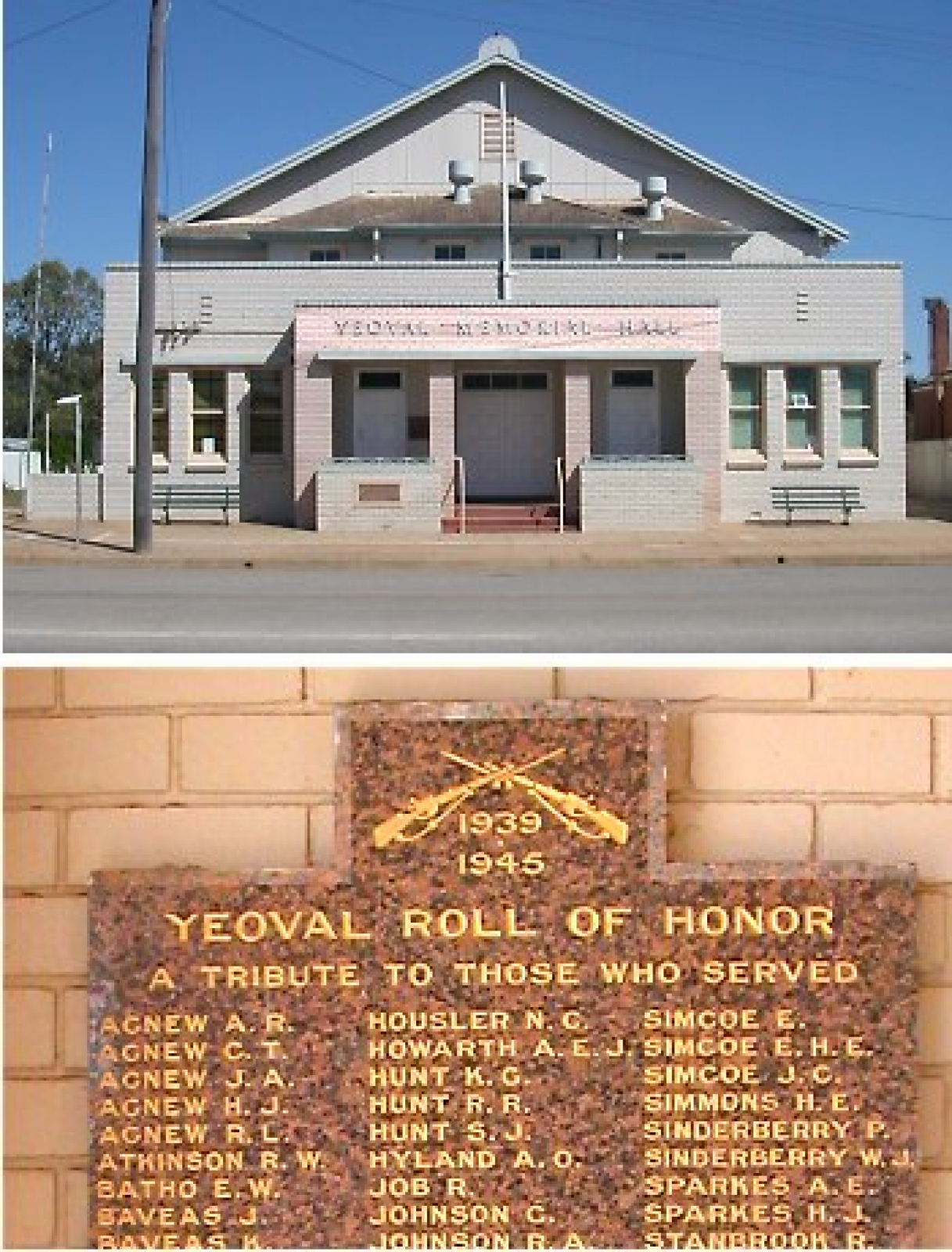 Yeoval Memorial Hall and Rolls of Honor | NSW War Memorials Register